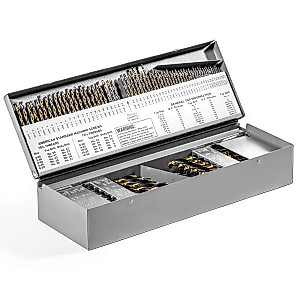XtremepowerUS 115PC M35 Twist Jobber High-Speed Steel Cobalt Drill Set w/Indexed Storage Case