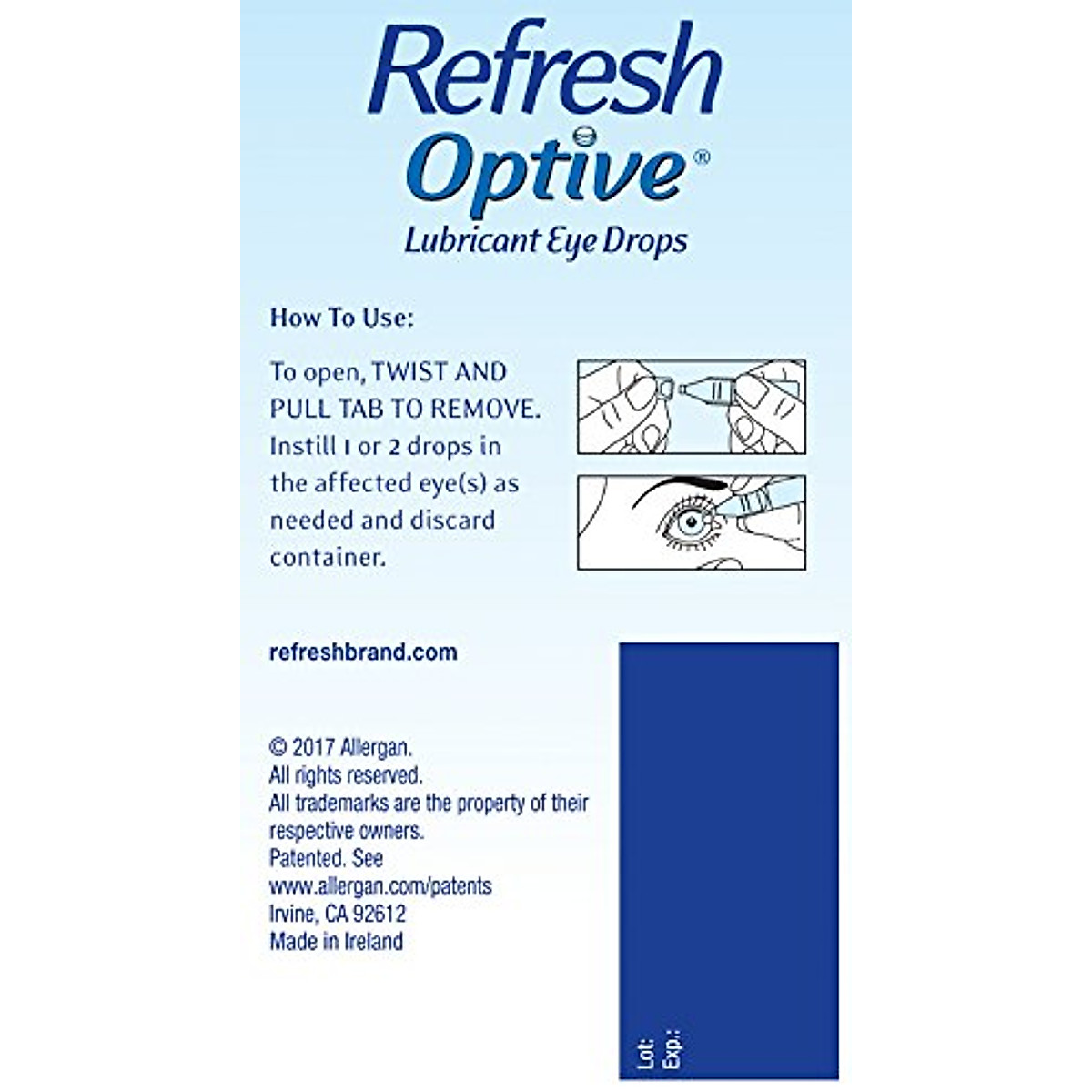 Refresh Optive Lubricant Eye Drops, Preservative-Free, 0.01 Fl Oz Single-Use Containers, 60 Count