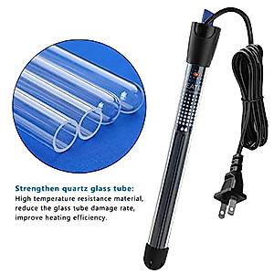 DOMICA 300W Submersible Aquarium Heater, Adjustable Fish Tank Heater, with Suction Cups and Free Thermometer Suitable for Marine Saltwater and Freshwater