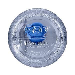 Geo Sports Bottles 1/2 Gallon (64 oz) BPA Free Reusable Leakproof Wide Mouth Sports Water Jug Bottle with Handle and 48mm Stainless Steel Cap (Natural Blue)