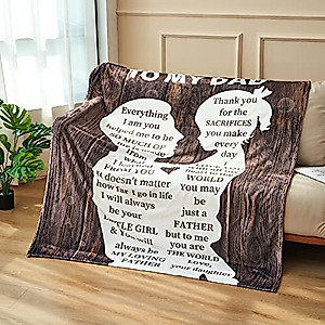 Dad Blanket from Daughter - Fathers Day Dad Gifts from Daughter Dad Happy Birthday Gift Ideas Cool Funny Thanksgiving Christmas Valentines Gifts for Daddy Stepfather Unique Throw Blankets (50x60 inch)