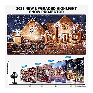 BETDET LED Outdoor Lights Christmas Snow Projector Lights, LED Snowflake Light Projection, IP65 Waterproof Snowfall Spotlight Lighting for Xmas Holiday Wedding Party Home Garden Landscape 11.24