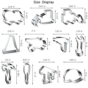 11PCS Construction Cookie Cutters Set, Excavator, Bulldozer, Dump Truck, Crane, Hammer, Wrench, Drill, Safety Helmet Construction Tools Cutters Molds Set for Construction Themed Party