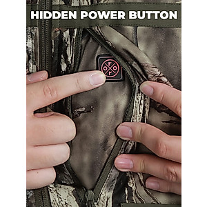 ORORO Men's Heated Hunting Vest, Camo Hunting Vest with Multi-Pockets and Rechargeable Battery Pack (Large)