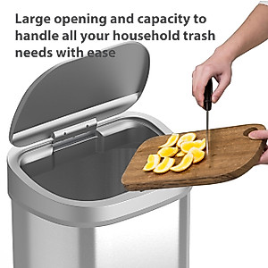Ninestars 21 Gallons Automatic Large Kitchen Trash Can with Lid, Motion Sensor Trash Can for Kitchen, LivingRoom, Office, 80 Liter X Large Touchless Stainless Steel Garbage Bin (Rectangular)