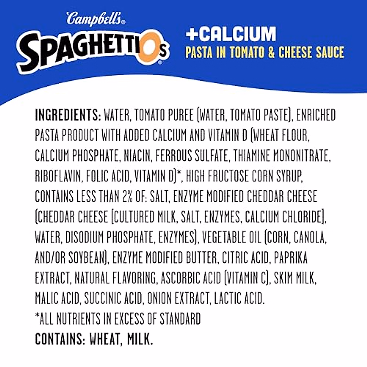 Campbell's SpaghettiOs Original Canned Pasta Plus Calcium, 15.8 oz Can (Pack of 12)