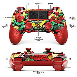 AceGamer Wireless Controller with USB Cable/Double Vibration/6-Axis Motion Control/3.5mm Audio Jack/Multi Touch Pad/Share Button, for PS4 Controller Compatible with PS4/Slim/Pro/PC