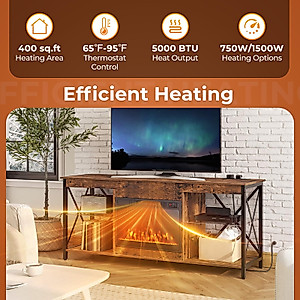 COSTWAY 23 Inches Electric Fireplace Insert, 750W/1500W Fireplace Heater with Remote Control, Adjustable Flame Color & Brightness, 1H-8H Timer, Thermostat and Overheat Protection