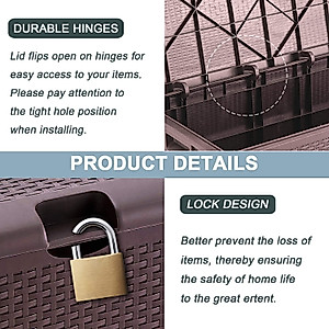 YIGUO Deck Box Outdoor Resin Patio Storage Container 120 Gallon,Easy Placement Large Storage Box Garden Backyard Patio Furniture,Brown