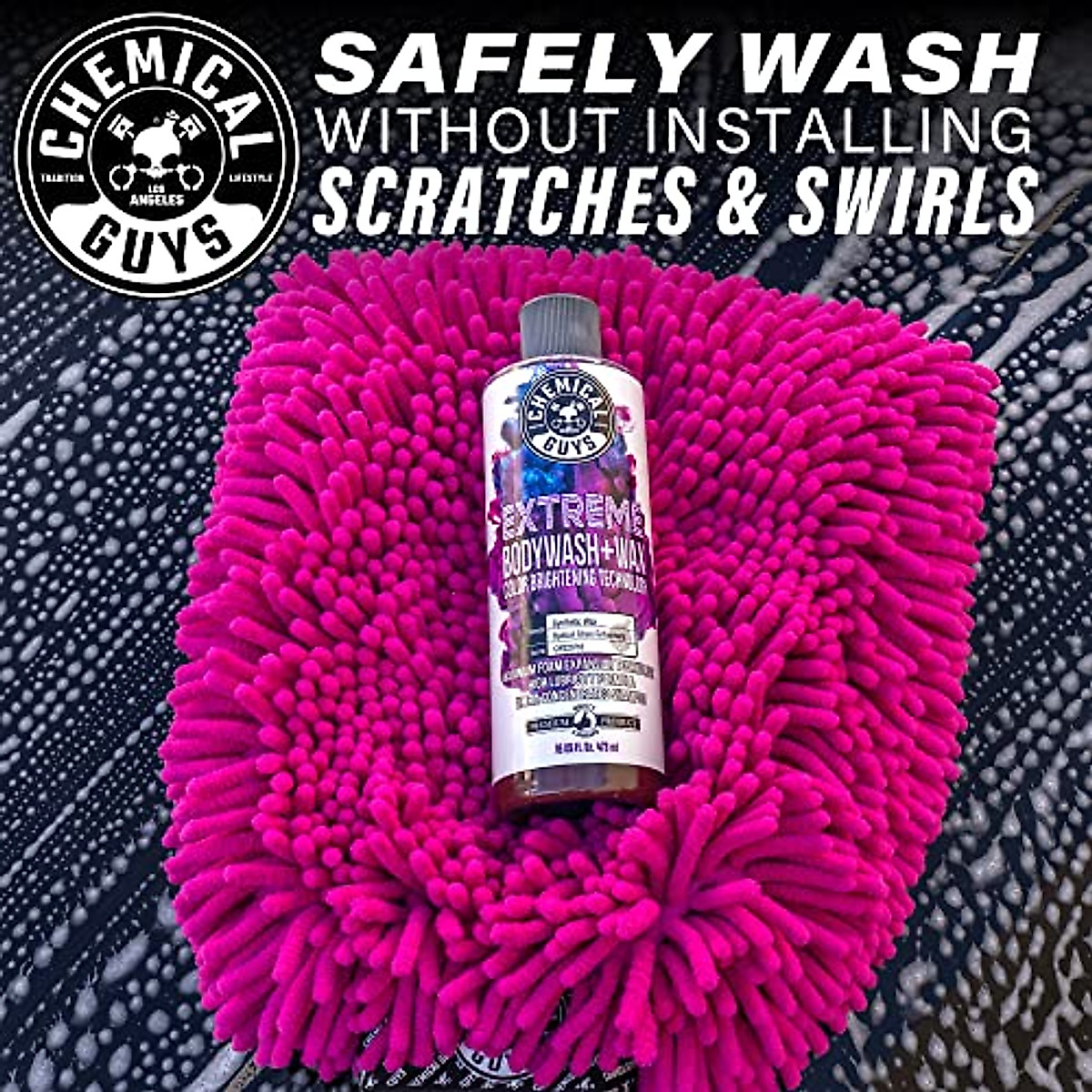Chemical Guys CWS20764 Extreme Bodywash & Wax Foaming Car Wash Soap (For Foam Cannons, Foam Guns or Bucket Washes) For Cars, Trucks, Motorcycles, RVs & More, 64 fl oz (Half Gallon) Grape Scent