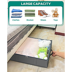 Colemoly Under Bed Storage 2 Pack Storage Containers with Sturdy Sides and Bottom, Large Organizers for Closet Organizers and Storage, Blanket Storage, Clothing Storage