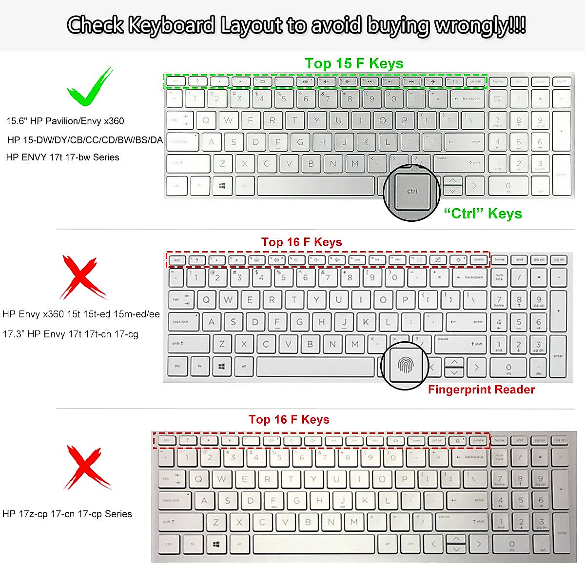 Keyboard Cover for 15.6" HP Laptop 15-DW/DY/CB/CC/CD/BW/BS/EF 15M-BQ/BP/CP 15-dy2703dx/dy2702dx/y5073dx/dy5033dx/dy2173nr/dw0083wm,HP 17.3" Laptop/HP Envy 17t 17M Touch/HP Pavilion 17 Skin-Hot Pink