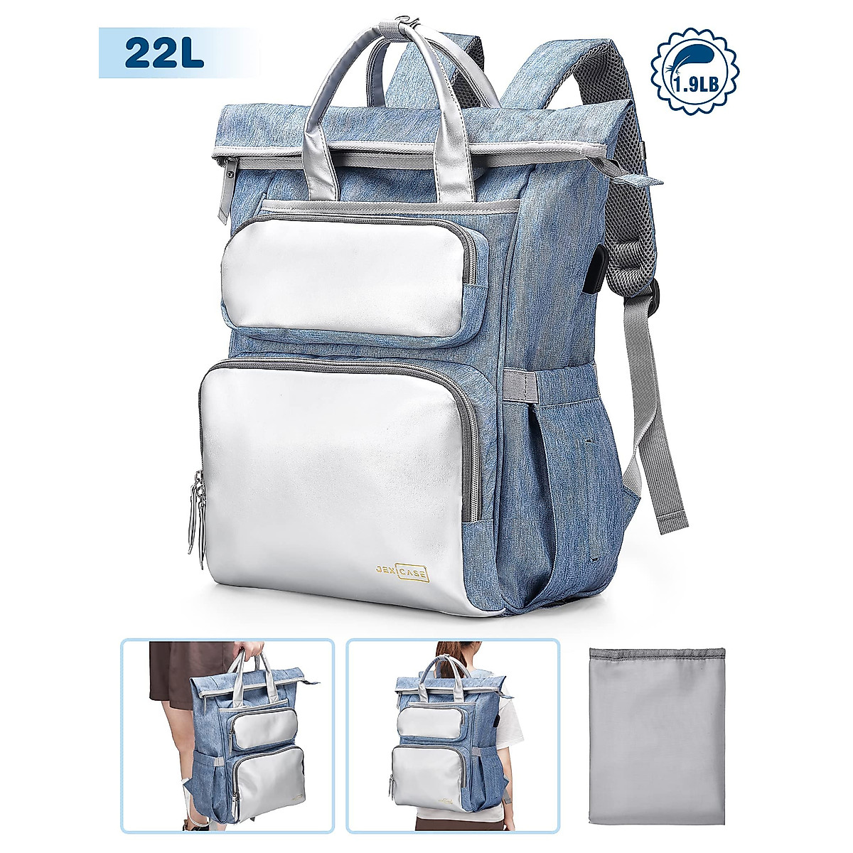 Diaper Bag Backpack, Large Baby Bag, Multi-Functional Travel Back Pack, Waterproof Maternity Nappy Bag Changing Bags with Insulated Pockets Stroller Straps