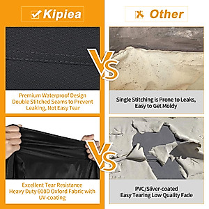 Kipiea 600D Patio Furniture Covers Waterproof Winter, Outdoor Furniture Set Covers for Table Chairs, Heavy-Duty Outdoor Sofa Covers with Anti UV and No Tears, No Fading (98" L x 98" W x 28" H)