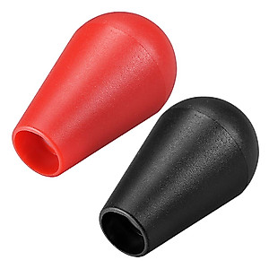 uxcell Ellipse Oval Joystick Head Rocker Ball Top Handle Arcade Game DIY Parts Replacement Red Black 2Pcs