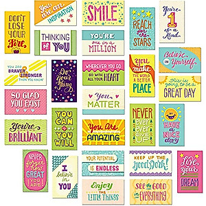 Youngever 300 Pack Motivational Quote Cards, 100 Unique Inspirational Designs Cards, Business Card Sized Encouragement Cards, Gifts for Employees, Thinking of You Gifts, Appreciation Cards