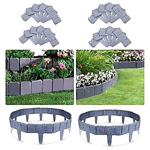 Garden Fence,Garden Edging,Landscape Edging,for DIY Decorative Patios Lawn Paths Landscape Walkways Flower Bed Edging (20 PCS)