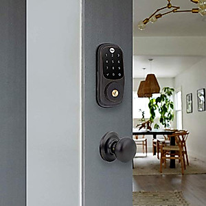 Yale Assure Touchscreen with Z-Wave with Cambridge Knob - Works with Ring Alarm, Samsung Smartthings, Wink, ADT and More