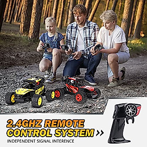 TAFULOR RC Cars for Boys Age 8-12, 1:20 Remote Control Car with LED Headlight, 2.4 GHZ Aluminium Alloy Off Road RC Car with Two Rechargeable Batteries Christams Gifts for Boy Birthday