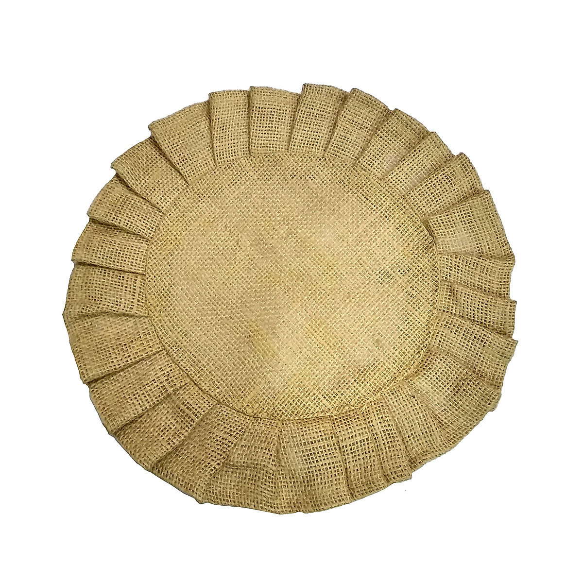 FIKIMOS Handmade Jute Firll Placemats Eco-Frindly Round Woven for Dining Table Wicker Placemats Size - 12" (1-Piece)