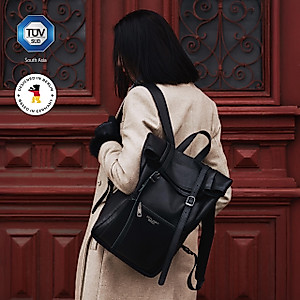 BERLINER BAGS Premium Leather Backpack Lille, Laptop Bag and Travel Rucksack for Men Women - Black