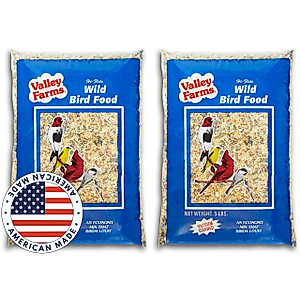Valley Farms Hi-Flite Wild Bird Food for Outside Feeders- Best Value Economy Wild Bird Seed for All Species of Birds with Black Oil Sunflower, 5 LBS 2-Pack (10 LBS Total)