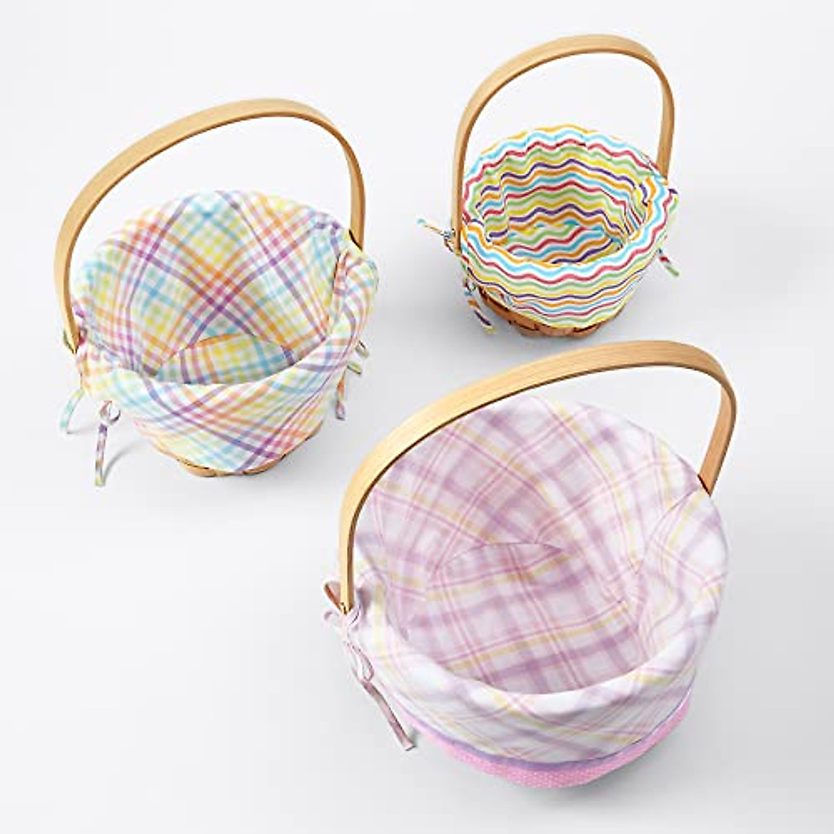 Let's Make Memories Personalized Easter Basket - Create Your Own - Wicker Basket - Embroidered Liner - Medium - Pink Bunny Applique