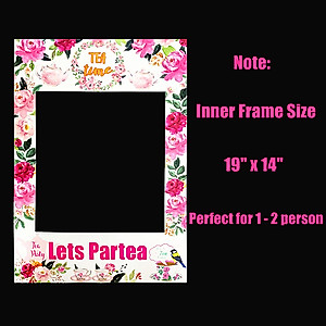 JeVenis Lets Partea Photo Booth Frame Partea Time Party Supplies Tea Party Supplies Lets Partea Photo Booth Props Tea Party Photo Props Tea Theme Bridal Shower Birthday Party Supplies