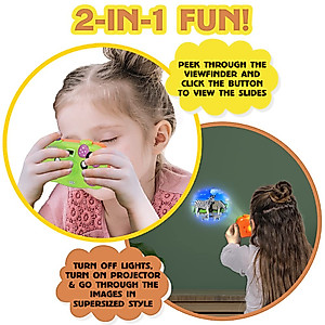 ArtCreativity Kids Camera Toy Set of 12 Viewfinder with Projector - Battery Operated Projector with Wild Animal Slides, Great Safari Party Favors, Zoo Party Supplies, & Wild One Party Favors