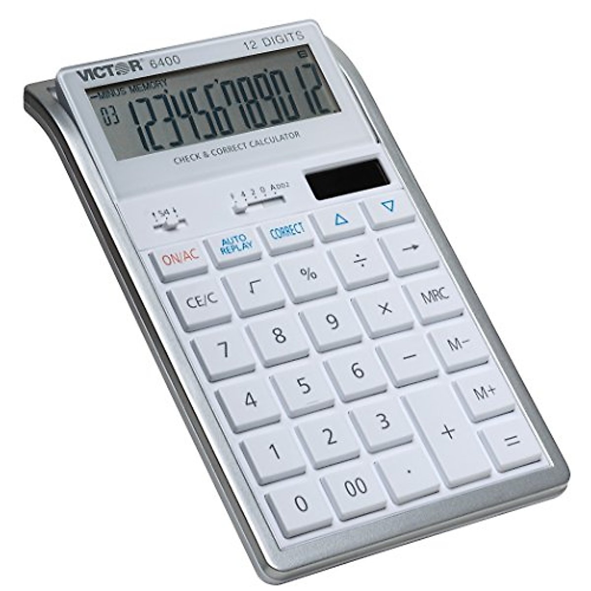Victor 12-Digit Check and Correct Desk Calculator, White