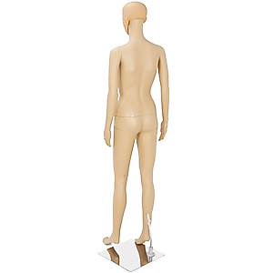HomGarden Female Mannequin Manikin Full Body Dress Form, 69” Adjustable Mannequin Stand Realistic Mannequin Display Head Turns Dress Model w/Base