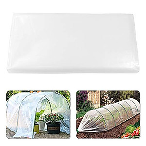 YBB 4.9 x 9.8 Feet Clear Plastic Greenhouse Film, 6 mil Thickness Premium Polyethylene Greenhouse Garden Plant Cover Sheeting, Supply 5 Years for Freeze Frost Protection UV Resistant
