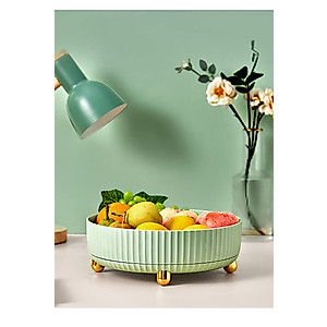 2 Pack Lazy Susan Rotating Storage Organizer Turntable Spice Holder for Kitchen Pantry Cabinet Dining Table Fridge Countertop Dresser, Spinning Food Container for Condiment, 9 Inch + 11 Inch, Cyan