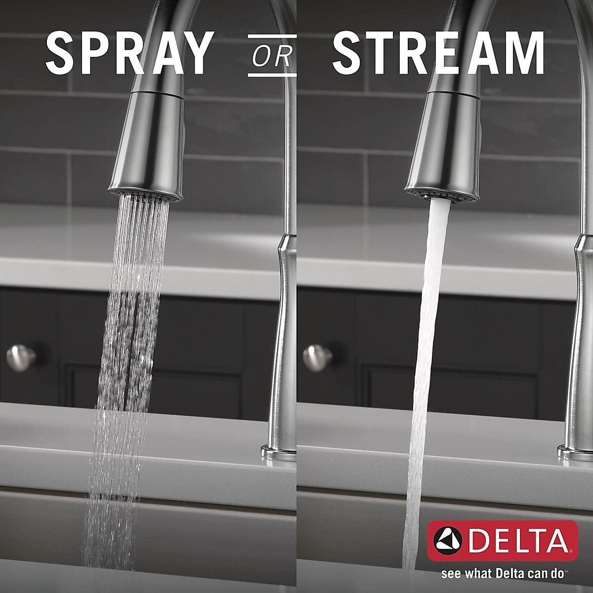 Delta Faucet Westville Brushed Nickel Kitchen Faucet, Kitchen Faucets with Pull Down Sprayer, Kitchen Sink Faucet, Faucet for Kitchen Sink, Magnetic Docking Spray Head, Arctic Stainless 9110-AR-DST