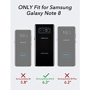 LeYi for Note 8 Phone Case, Samsung Galaxy Note 8 Case with [2 Pack] 3D Curved Screen Protector, [Military-Grade] Magnetic Metal Ring Holder Kickstand Protective Phone Case for Samsung Note 8, Black