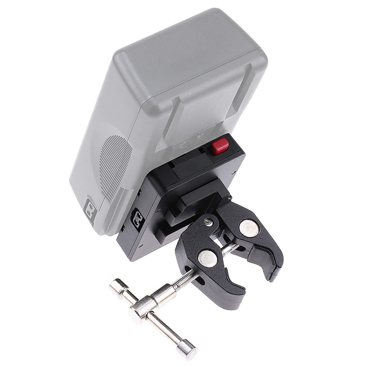 Foto4easy V-Lock Mount Battery Power Supply Plate Adapter with D-tap & Super Clamp for Portable Pocket Tiny Compact Nano V-Mount Battery