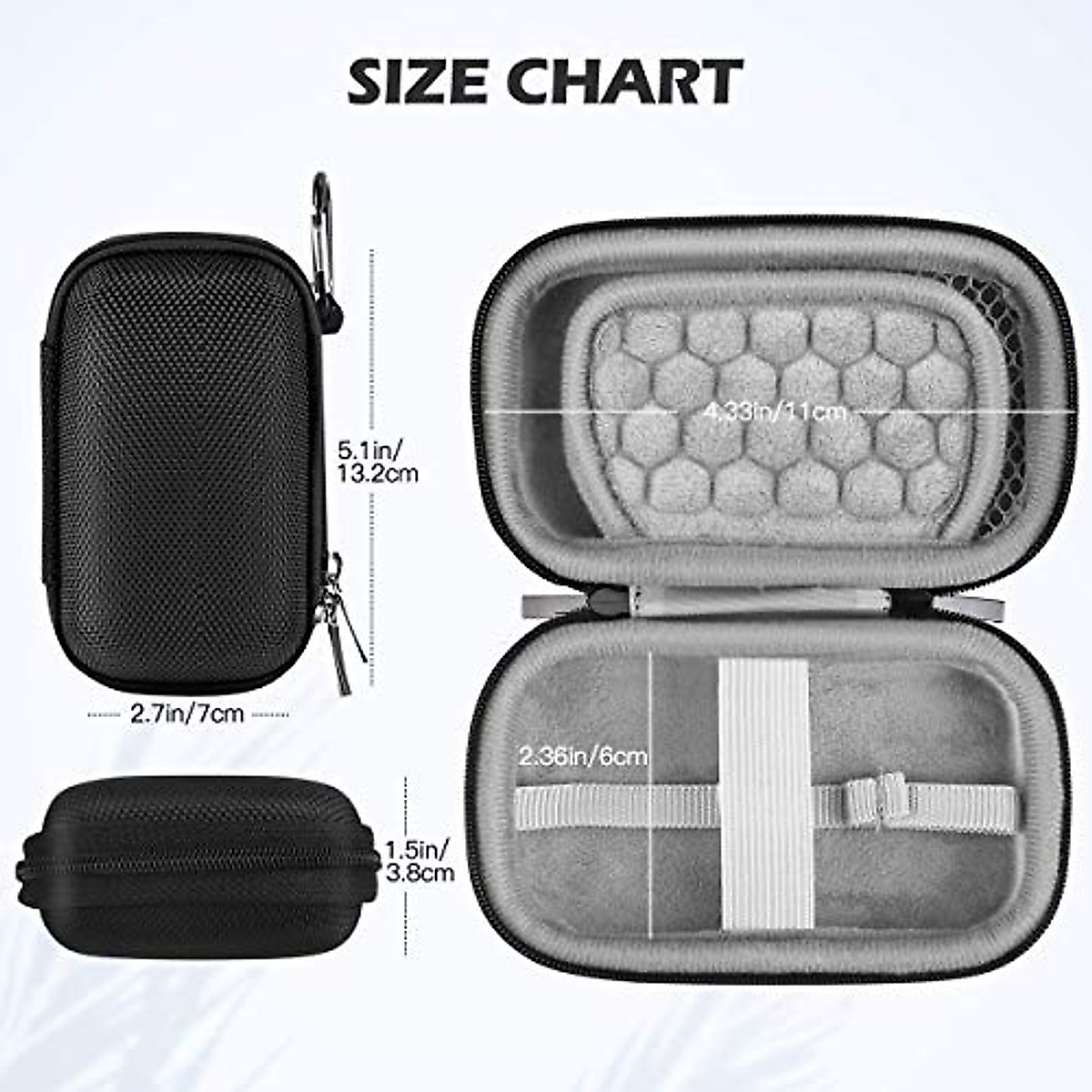 AGPTEK MP3 MP4 Player Case, Portable Music Player Case with Metal Carabiner Clip for iPod Nano, iPod Shuffle, Sandisk Music Player/Sony NW-A45 /B Walkman and Others
