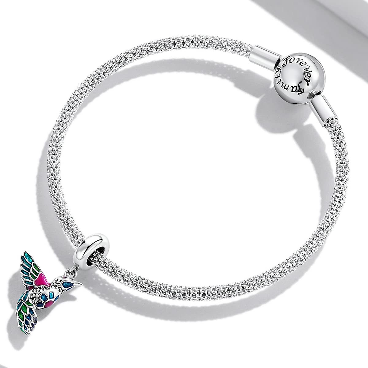 LINYITIN 925 Sterling Silver Women's Bead Charms Flowers Bird Butterflies Heart Cute Animal Pendant & Dangle Charm Bracelets Fits Pandora Necklace DIY Jewelry Gift