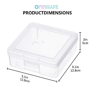 OMNISAFE 18 Pack Small Plastic Hobby Art Craft Organizer, Clear Plastic Storage Containers with Latching Lid, for Pencil Box, Lego, Crayon