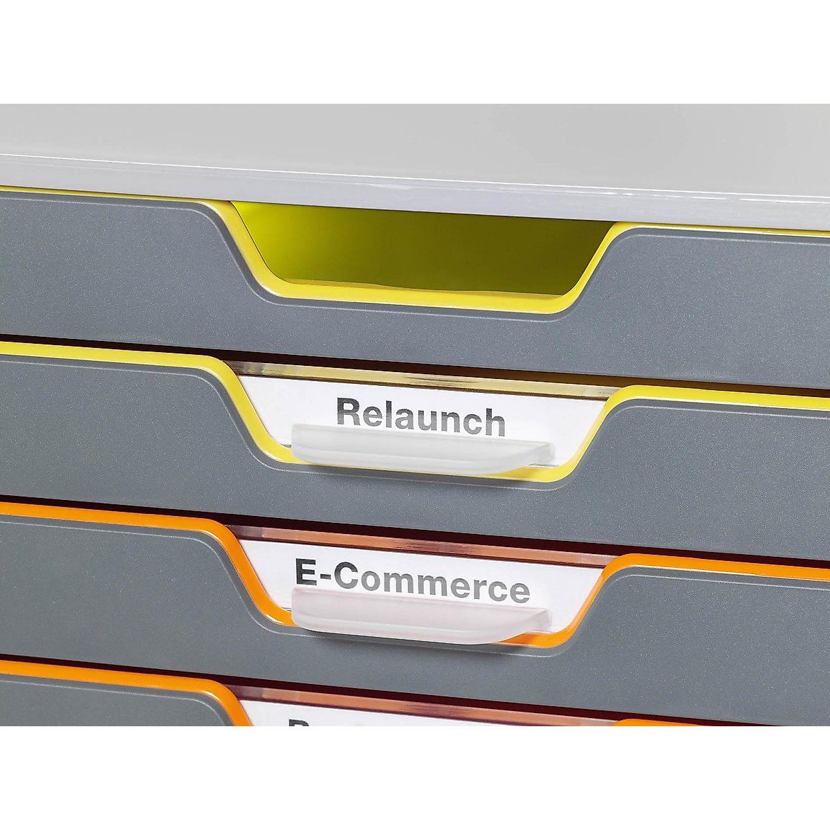 Durable varicolor Stackable Plastic Drawer Box, 10 Drawers, Letter to Folio Size Files, 11.5" x 14" x 11", Gray