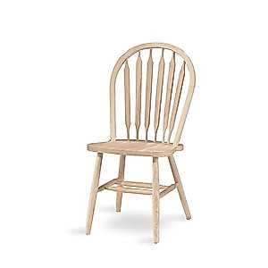 International Concepts 37-Inch Arrow Back Chair, Unfinished, Fabric