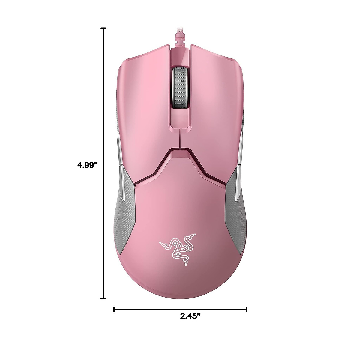 Razer Viper Ultralight Ambidextrous Wired Gaming Mouse: 2nd Gen Optical Mouse Switches - 16K DPI Optical Sensor - Chroma RGB Lighting - 8 Programmable Buttons - Drag-Free Cord - Quartz Pink