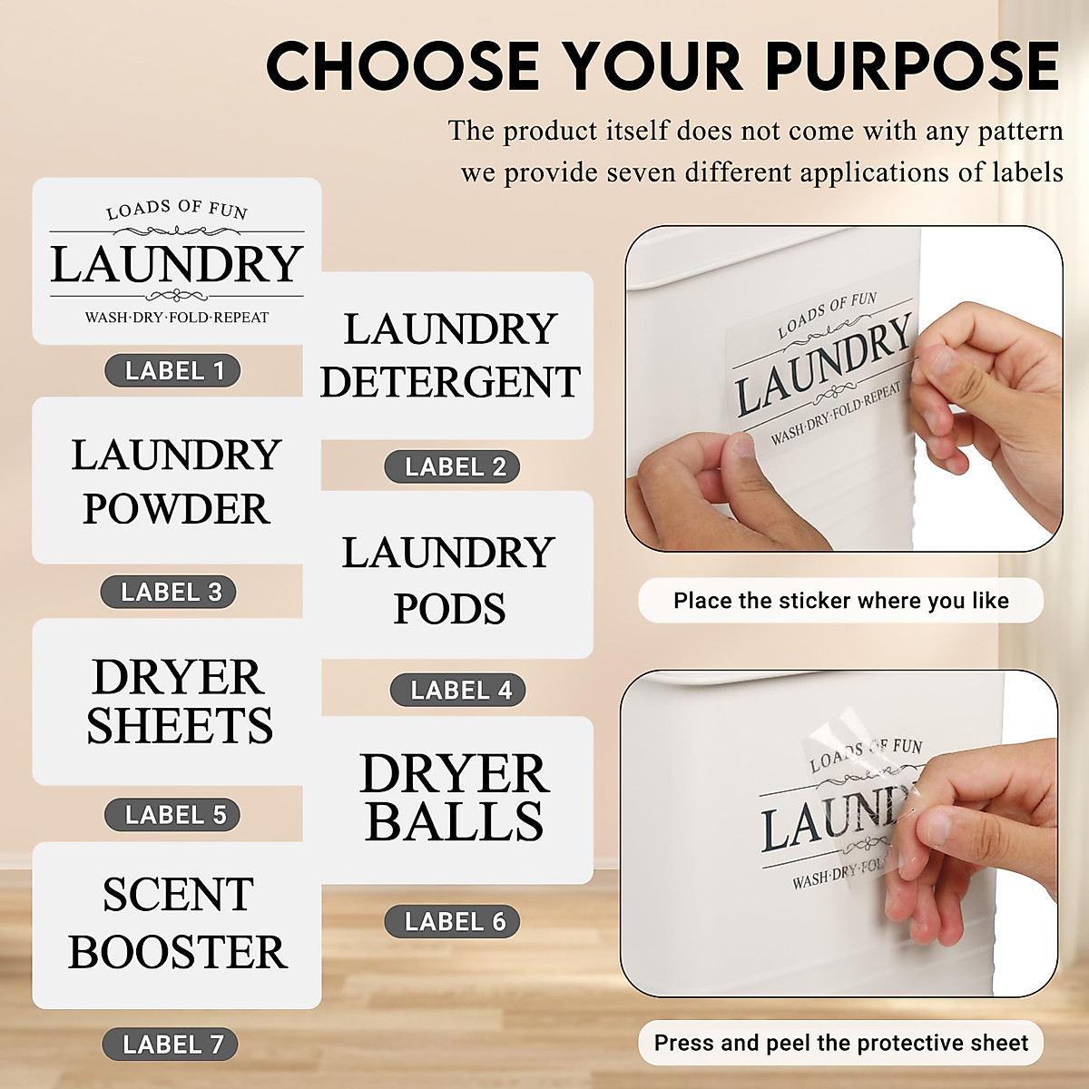 ZOES HOMEWARE 3-Set Laundry Room Organization and Storage | Modern Farmhouse Laundry Room Decor | Laundry Container for Organizing Laundry Pods, Laundry Powder, Dryer Sheets, Dryer Balls