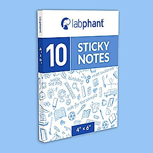 labphant Dry Erase Sticky Notes - 10 Pack of 4x6 Inch; Adhesive Free Reusable Whiteboard Stickers for Smooth Surfaces; No More Paper Post Notes - Reusable Home and Office Product (White, 4 x 6)