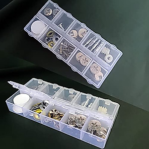 ZAYOIZY 3pack Plastic Jewelry Organizer Box with Dividers Clear Bead Storage Case Container 10-Grid Little Single Lid for Organizing Earring/Rings/Crafts/Hardware/Rubber Bands, 5.2'' x 2.3'' 0.78''
