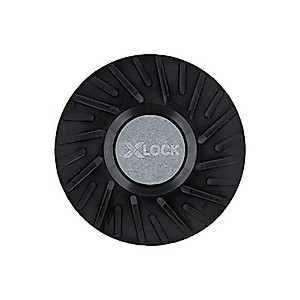 BOSCH MGX0500 5 In. X-LOCK Backing Pad with X-LOCK Clip - Medium Hardness, Use with Fiber Discs, for Applications in Metal Surface Finishing, Weld Blending, Rust Removal
