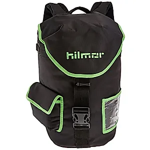Hilmor HVAC/R Refigerant Tank & Utility Backpack with 8 Carabiner Loops & Storage Pocket, Black & Green, 1891628