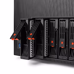 AUDHEID K7 8 Bay NAS Case, Computer Enclosures Compatible Micro-ATX Mini-ITX Motherboard, 3 x Fans, 8 x 2.5/3.5" Tray, Network Attached Storage Server for Home(Diskless)