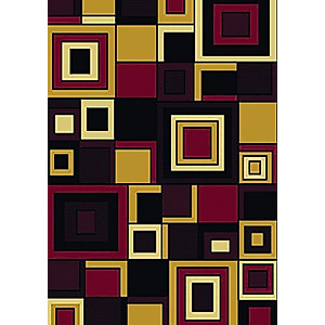 Home Dynamix Ariana Mey Area Rug 3 Piece Set (4'11" x6'11,1'8" x4'11,1'8" x2'8), Geometric Red