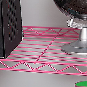 IRIS USA CBM-44073 Small Wire 3-Tier Colored Shelf, Pink